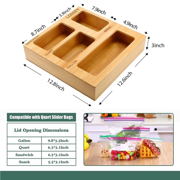 Amazon | Kitchen | Ziplock Bag Organizer For Drawer Food Storage Bags ...